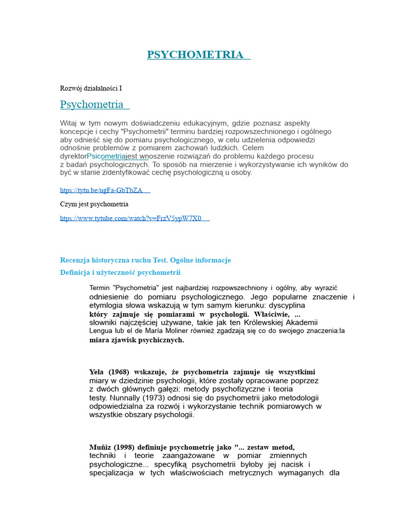 Psychometria | PDF