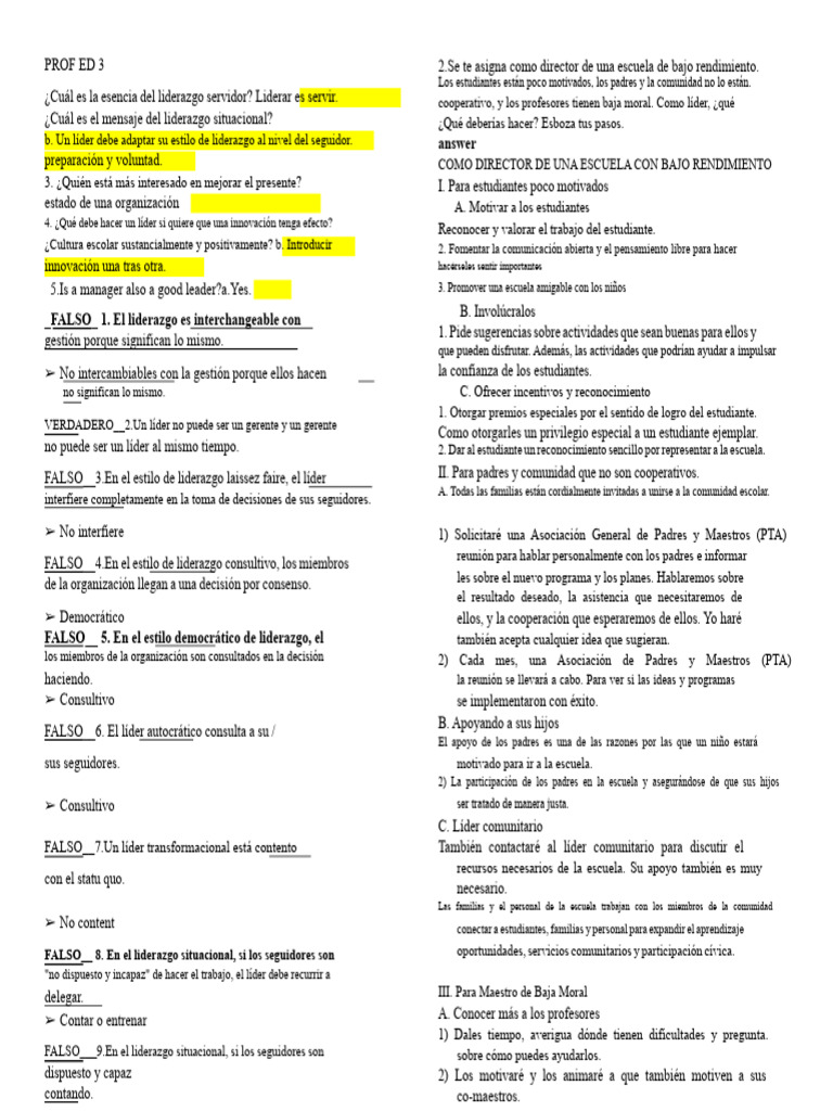 PRoF ED 3 | PDF | Liderazgo | Familia