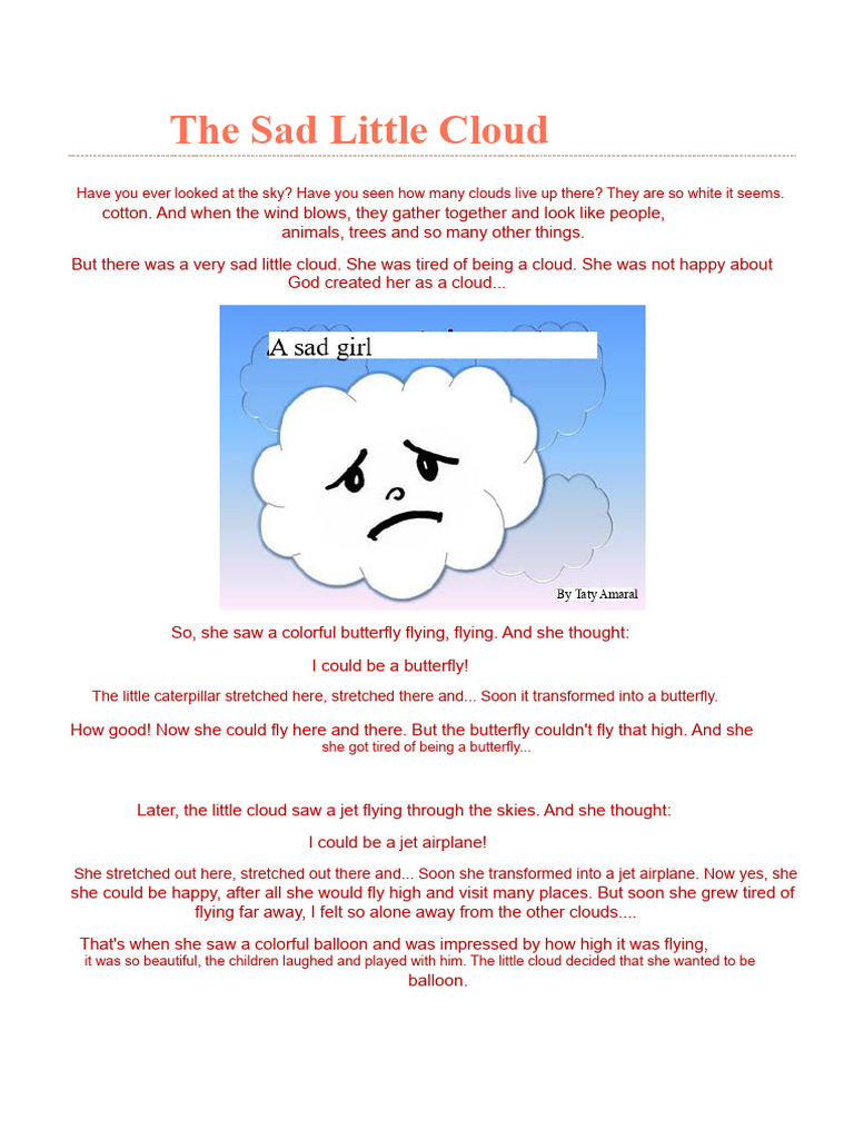 The Journey of a Sad Little Cloud | PDF | Sky