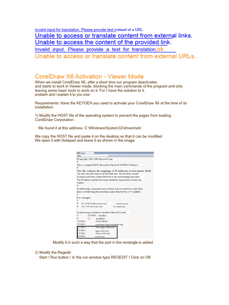 Activation of CorelDraw X6 | PDF
