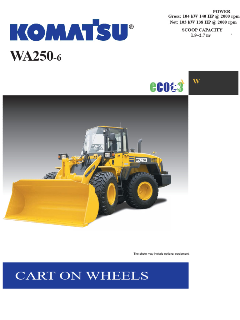 Komatsu WA250-6 Wheeled Charger Specs | PDF | Engines | Horsepower