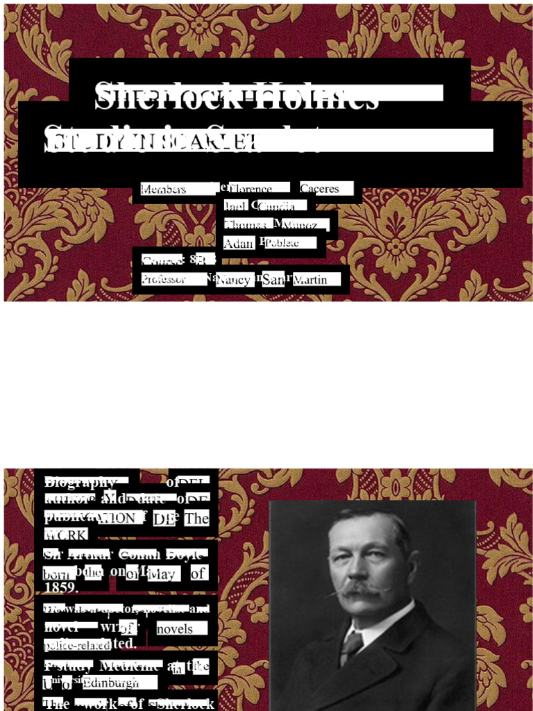 Sherlock Holmes: A Study in Scarlet Overview | PDF | A Study In Scarlet ...