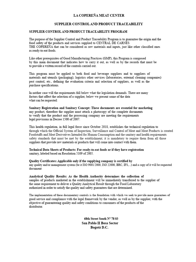 Product Identification and Traceability Procedure | PDF | Specification ...