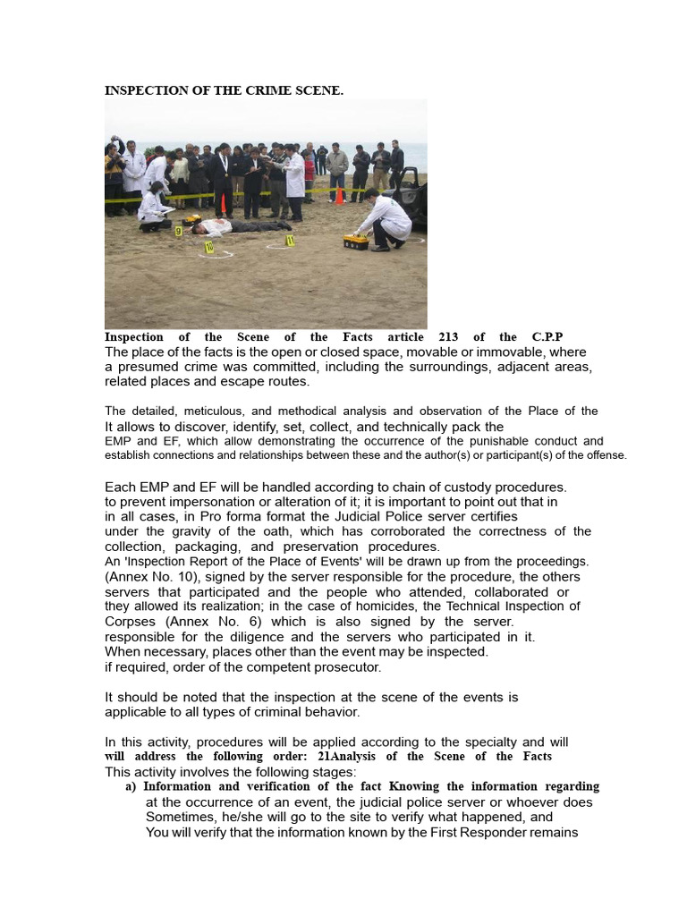 Crime Scene Inspection Procedures | PDF | Crime Scene