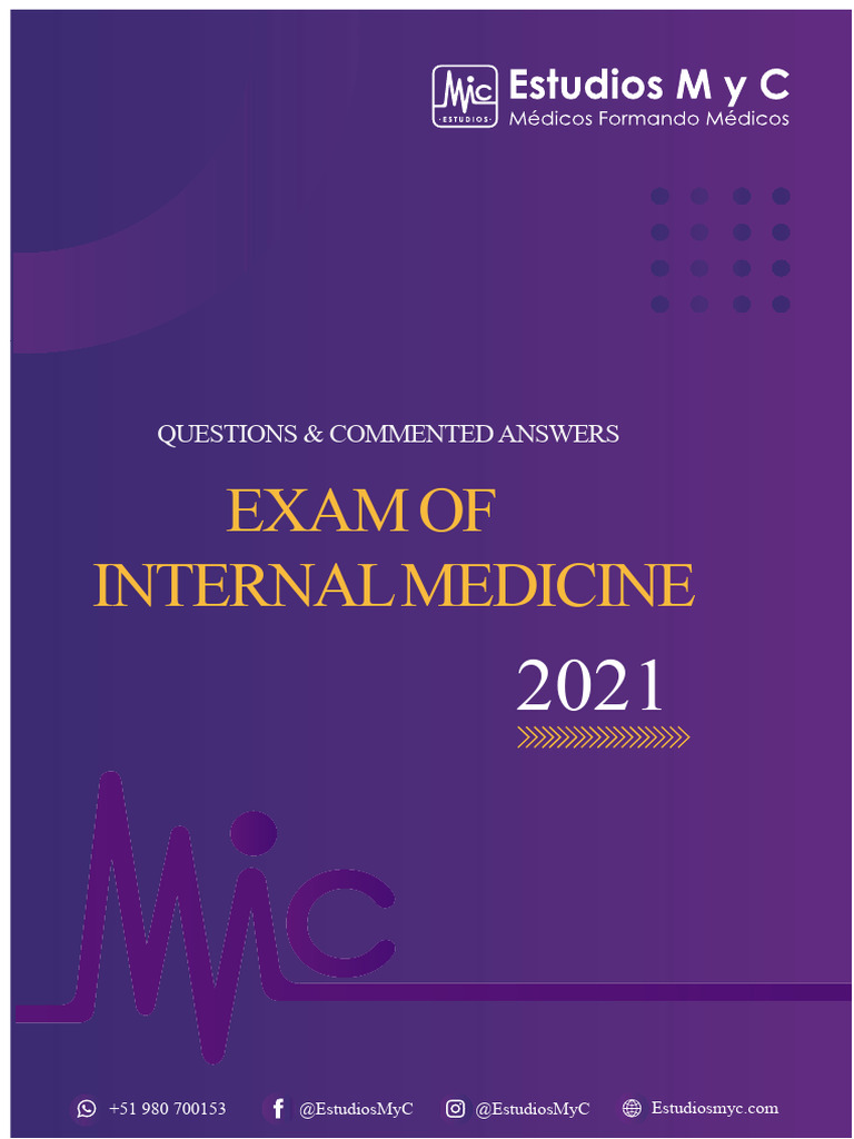 Internal Medicine Exam Commented Answers | PDF | Headache | Shock ...