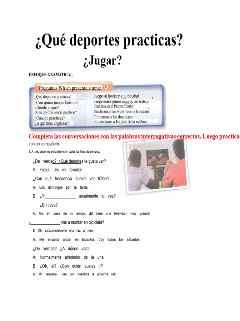 ¿Qué Deportes Practicas? | PDF
