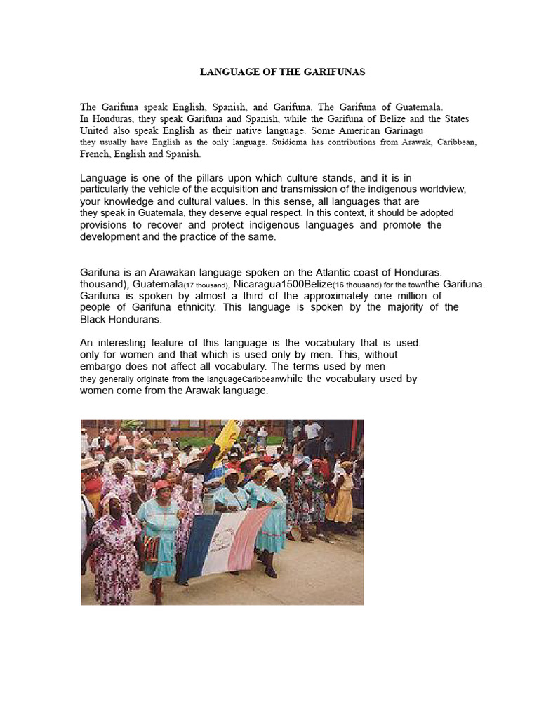 Language of The Garifunas | PDF | Sociolinguistics | Ethnicity