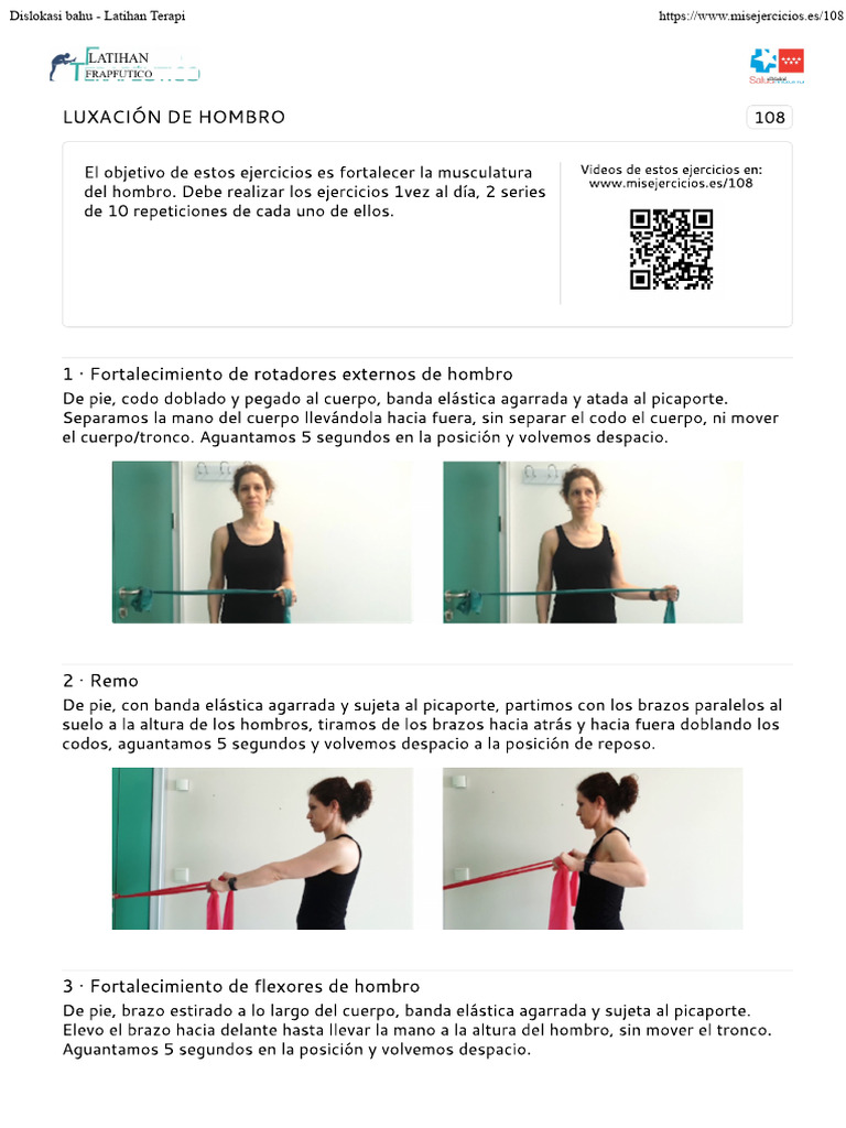Latihan Terapi untuk Dislokasi Bahu | PDF