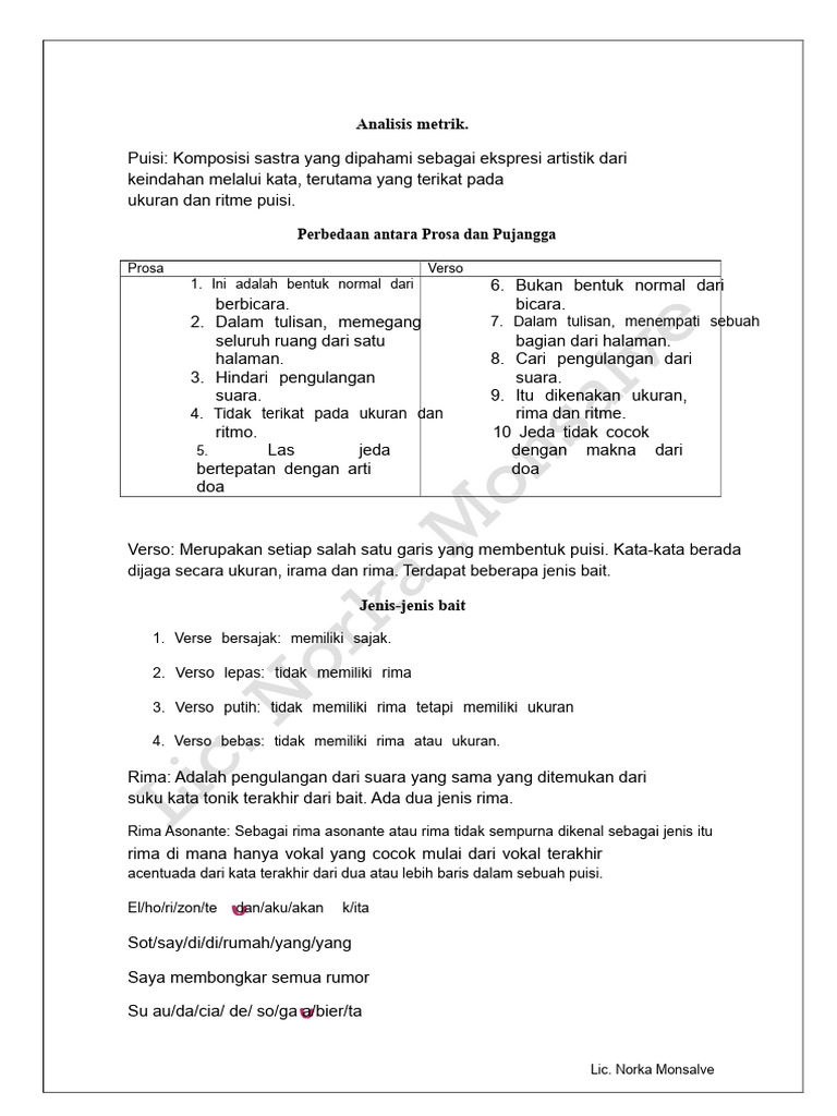 Analisis Metrik dan Rima Puisi | PDF