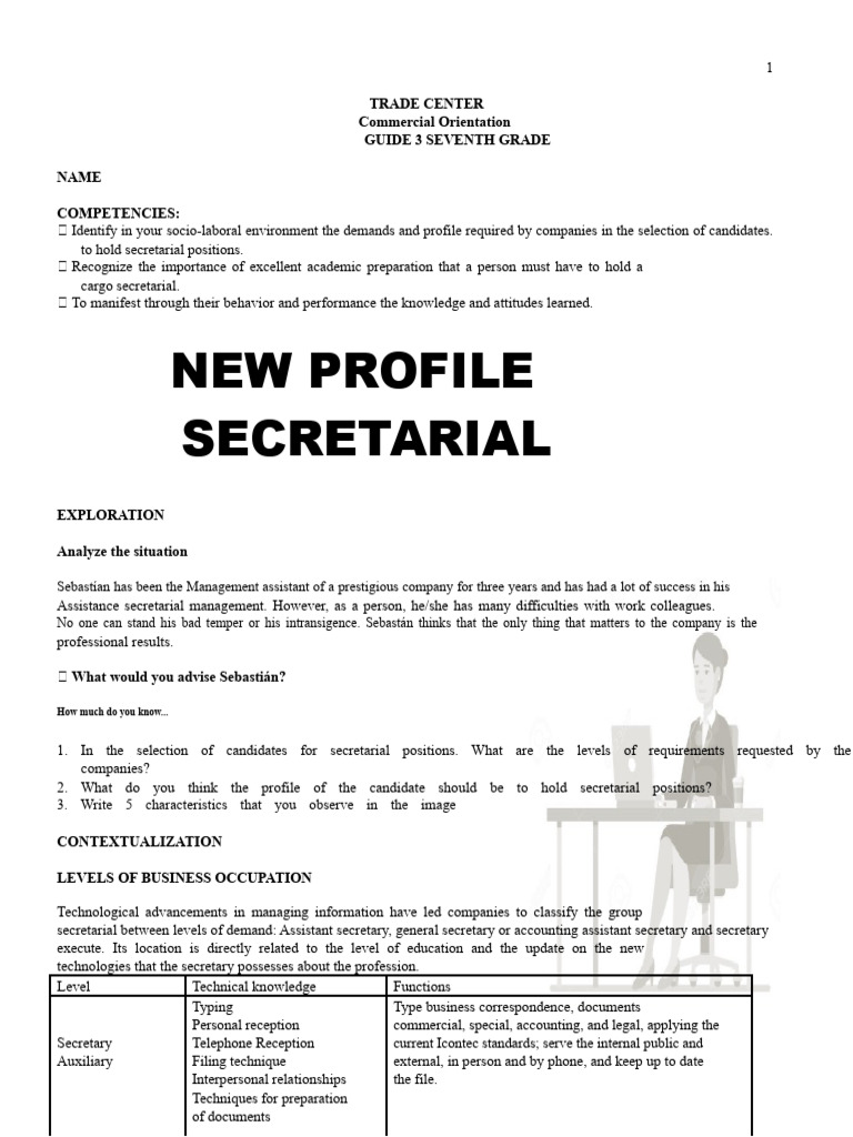 Secretarial Skills and Workplace Behavior Guide | PDF | Communication ...