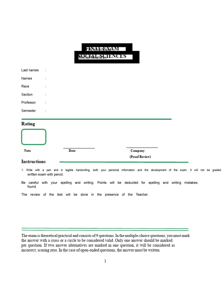 Social Sciences Final Exam Guide | PDF | Multiple Choice | Liberal Arts ...