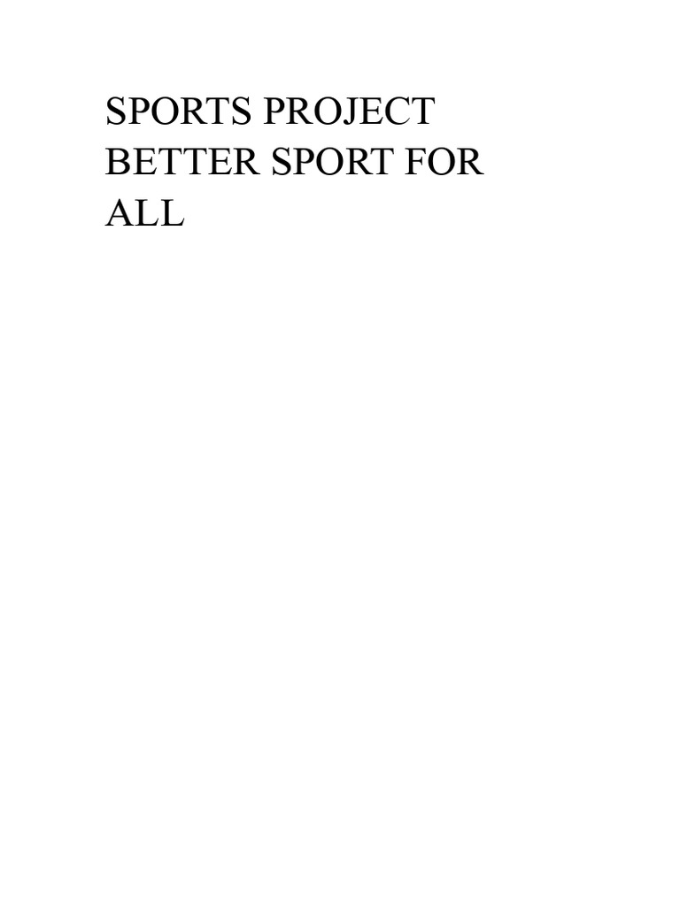 Sport Project Sport Better For Everyone | PDF | Adolescence | Mental Health