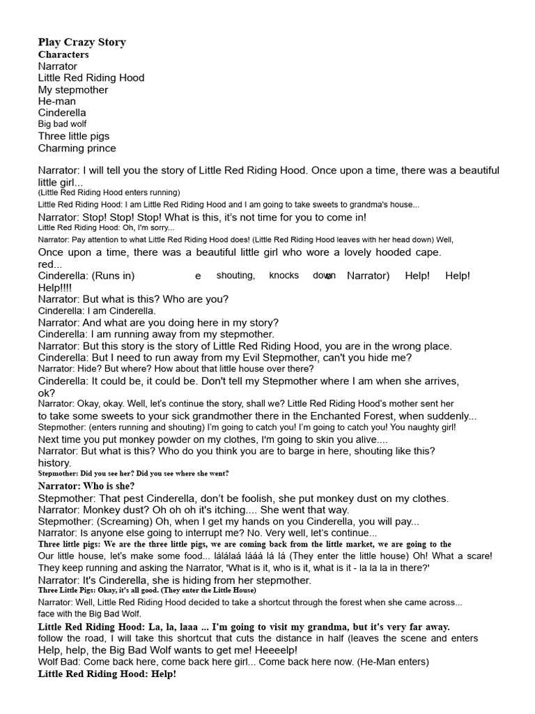 Request 1 | PDF | Cinderella | Little Red Riding Hood