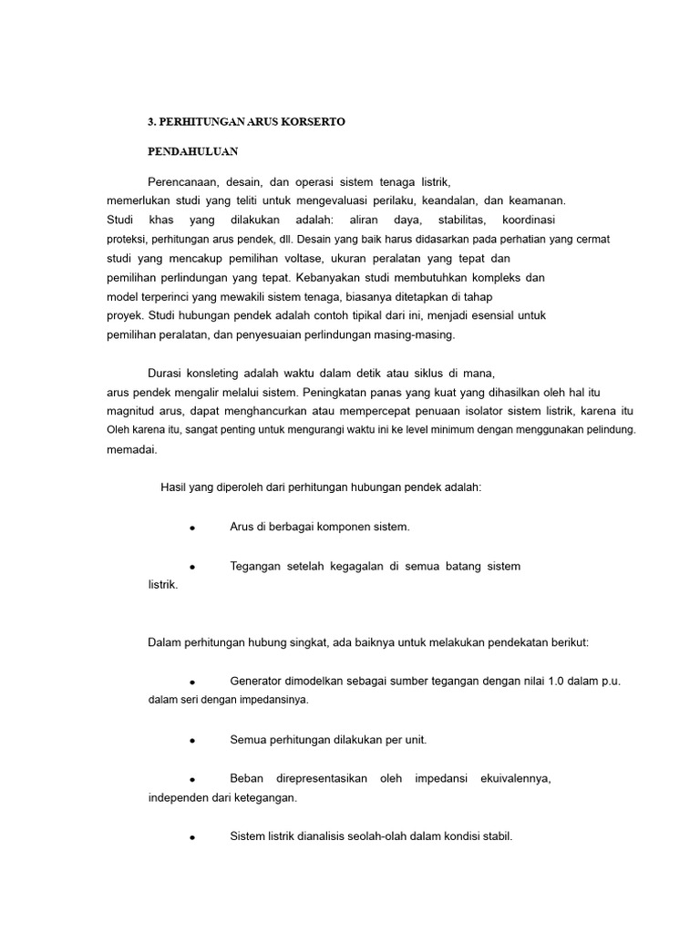Perhitungan Arus Korsel dalam Sistem Tenaga | PDF