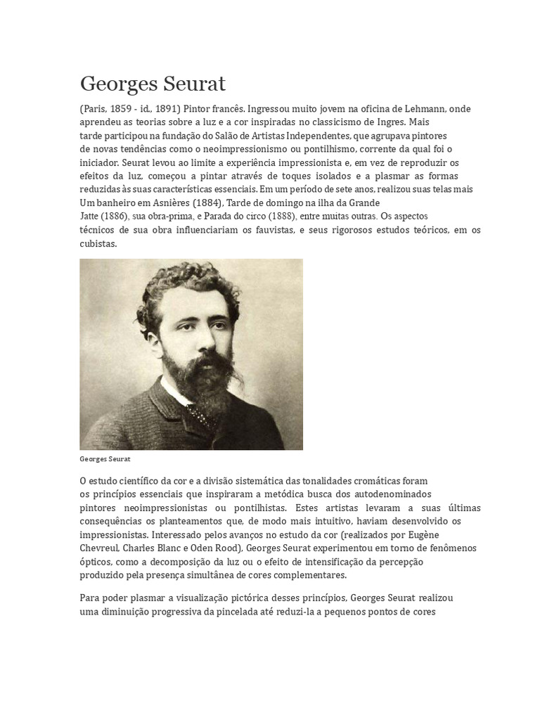 Georges Seurat | PDF | Impressionismo | As artes