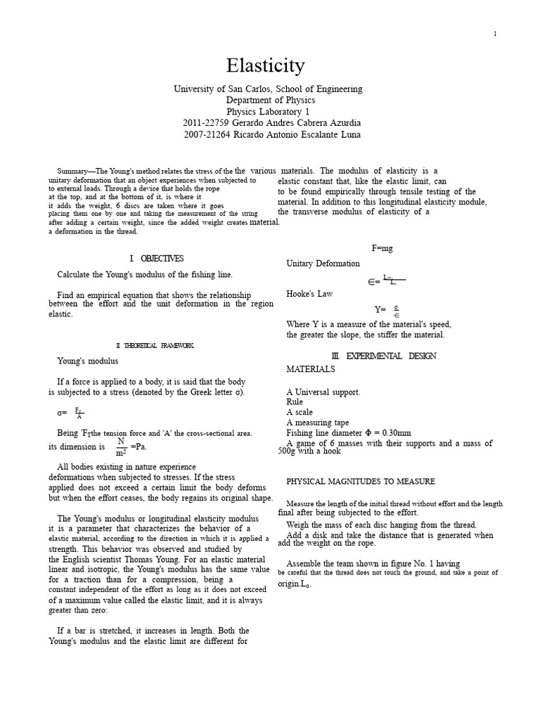 Practice 4 | PDF | Young's Modulus | Elasticity (Physics)