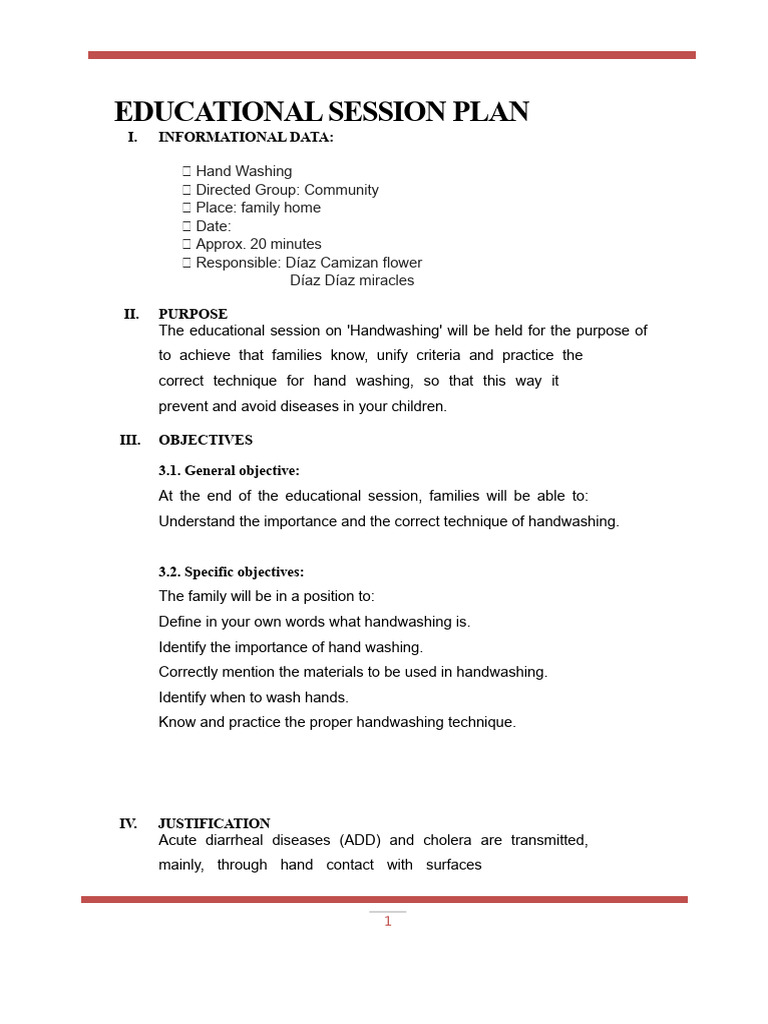 Hand Washing Plan | PDF | Hand Washing | Immunology