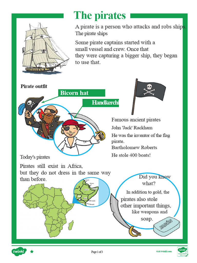 Reading Comprehension The Pirates | PDF
