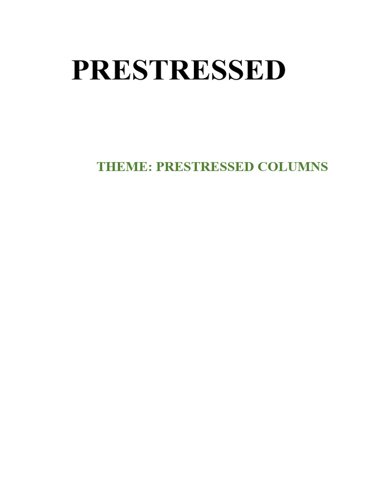 Benefits of Prestressed Concrete Columns | PDF