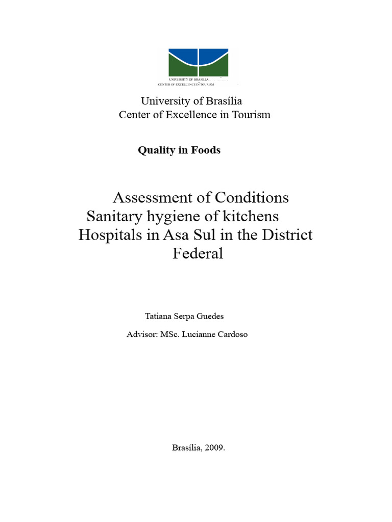 Hygiene Assessment of Hospital Kitchens | PDF | Foodborne Illness ...