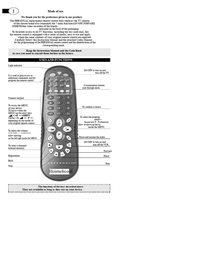KCR TV Remote Code Guide | PDF | Remote Control | Videocassette Recorder
