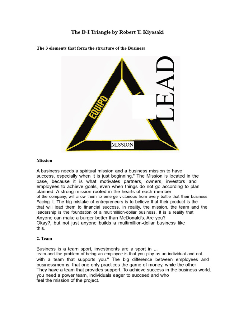 The D-I Triangle by Robert T. Kiyosaki | PDF | Communication | Expense