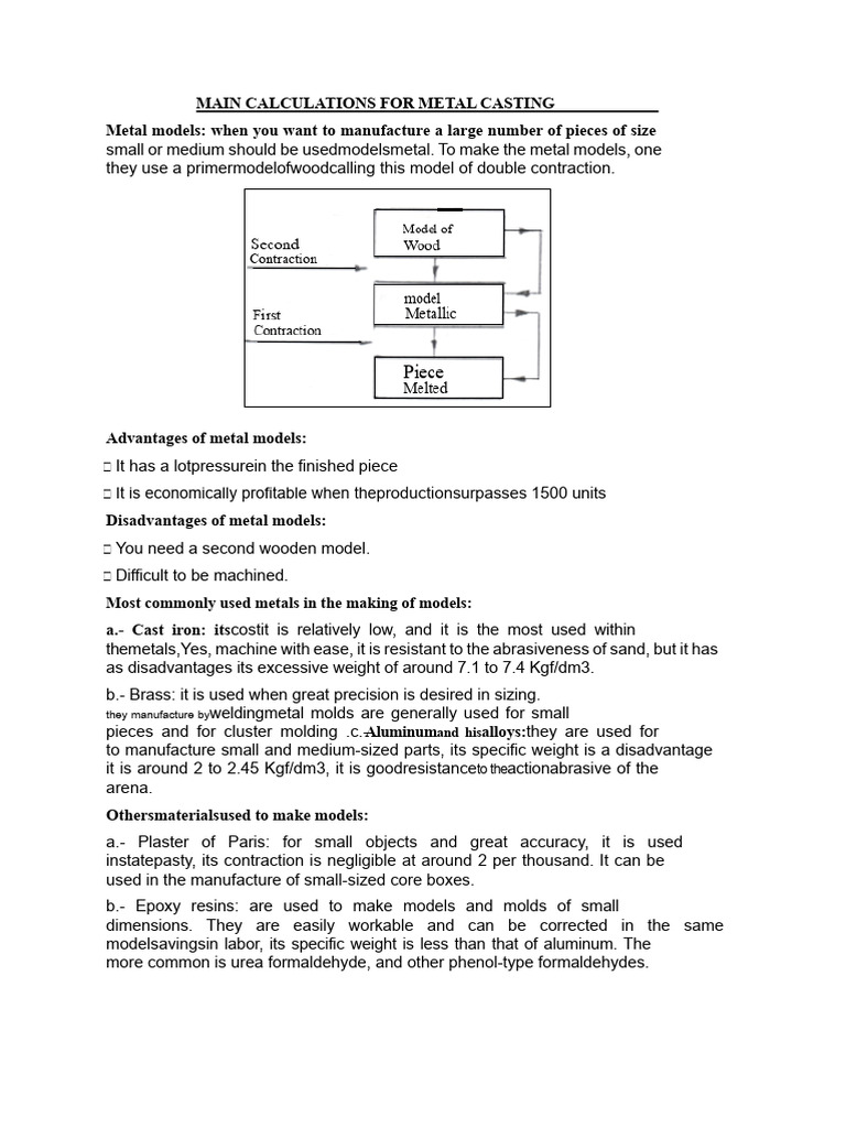 Calculations in Official Metal Casting | PDF | Casting | Foundry