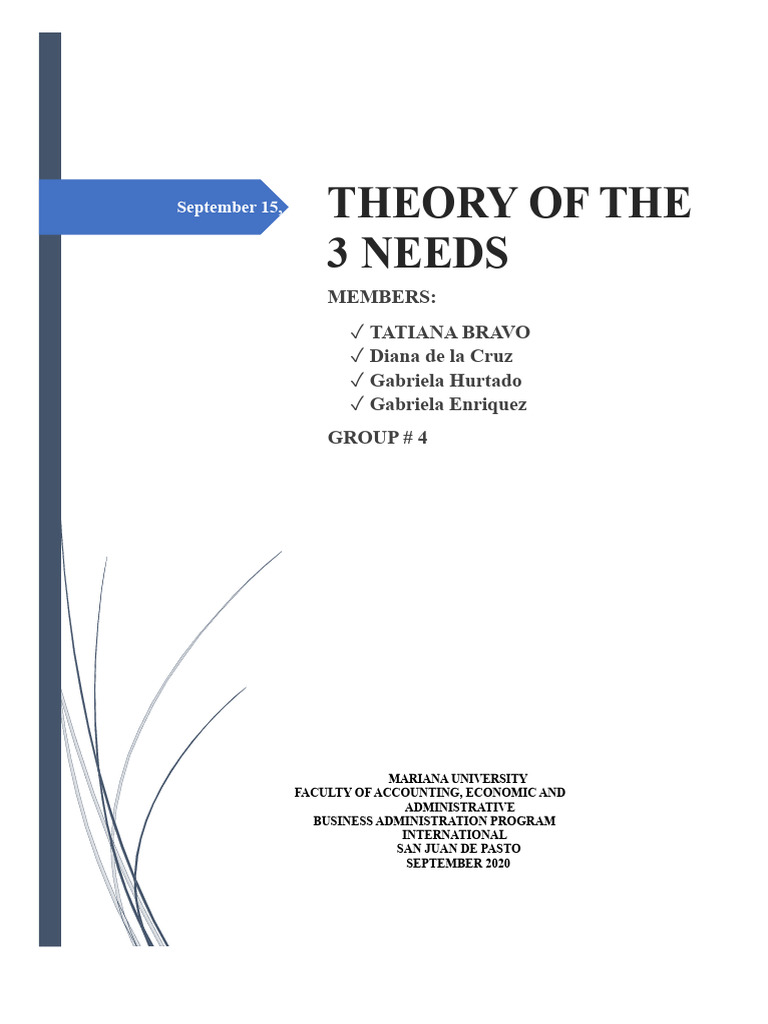 McClelland's Three Needs Theory Explained | PDF | Behavioural Sciences ...