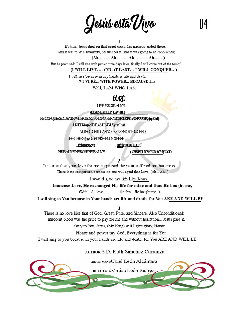 Jesus Is Alive: Lyrics and Message | PDF