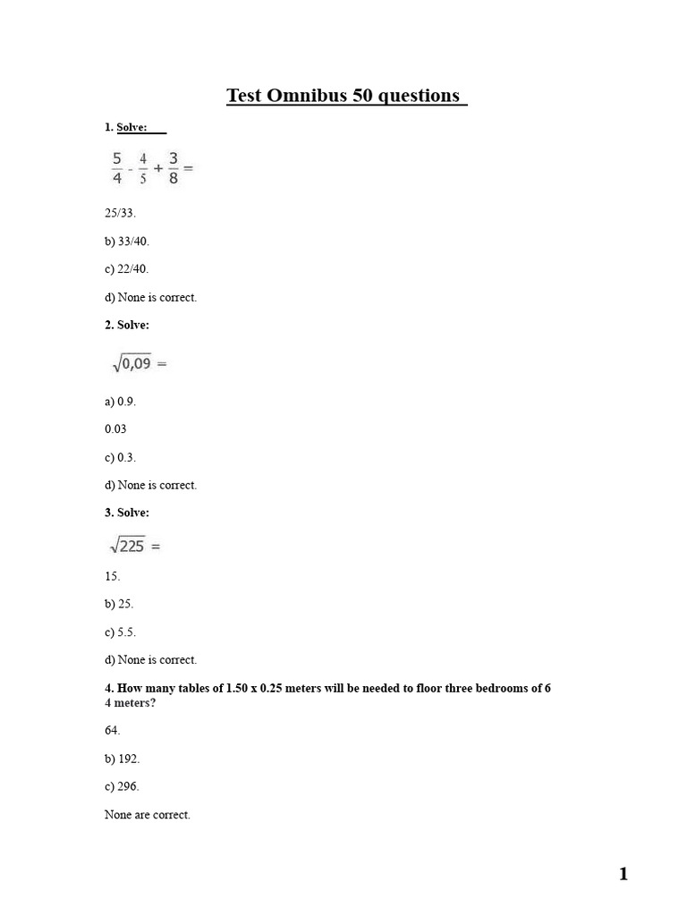 Psychotechnical Test - Omnibus 7 | PDF | Multiple Choice