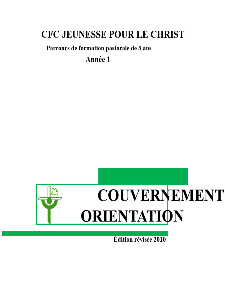Orientation Du Covenant Yfc (Édition 2010) 2ème Révision. | PDF | Dieu ...