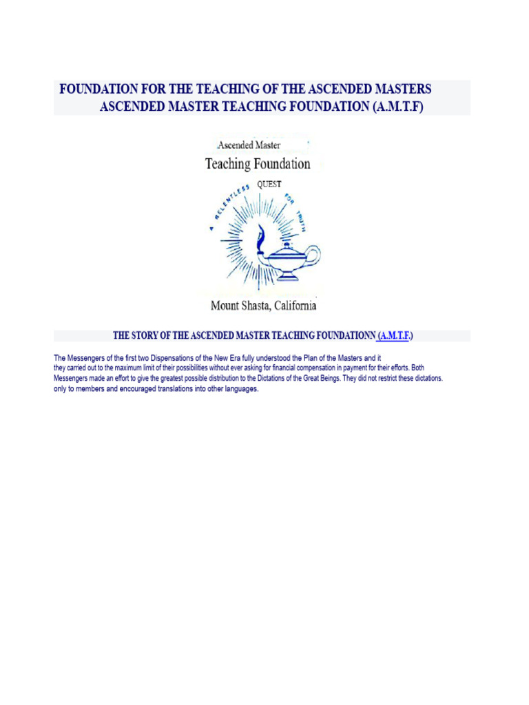 Ascended Master Teaching Foundation Overview | PDF | Ascended Master ...