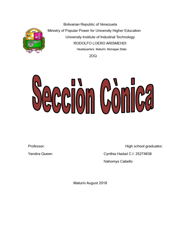 Conic Section Report | PDF | Ellipse | Coordinate System