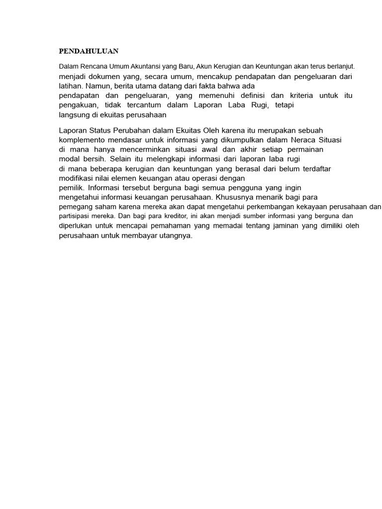 Laporan Perubahan Ekuitas | PDF