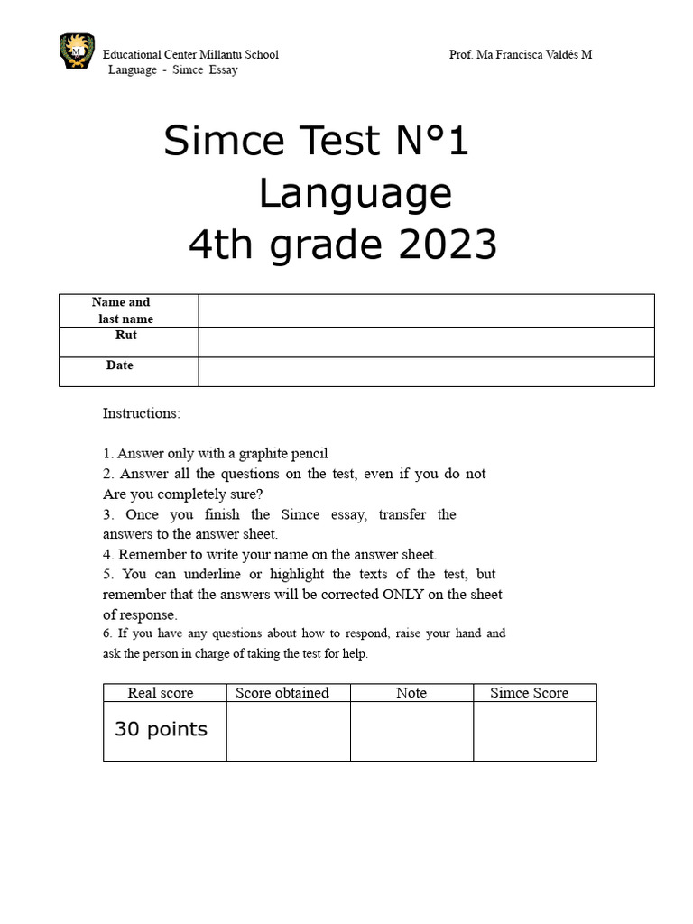 SIMCE Essay No. 1 - Language | PDF | Measles | Linguistics