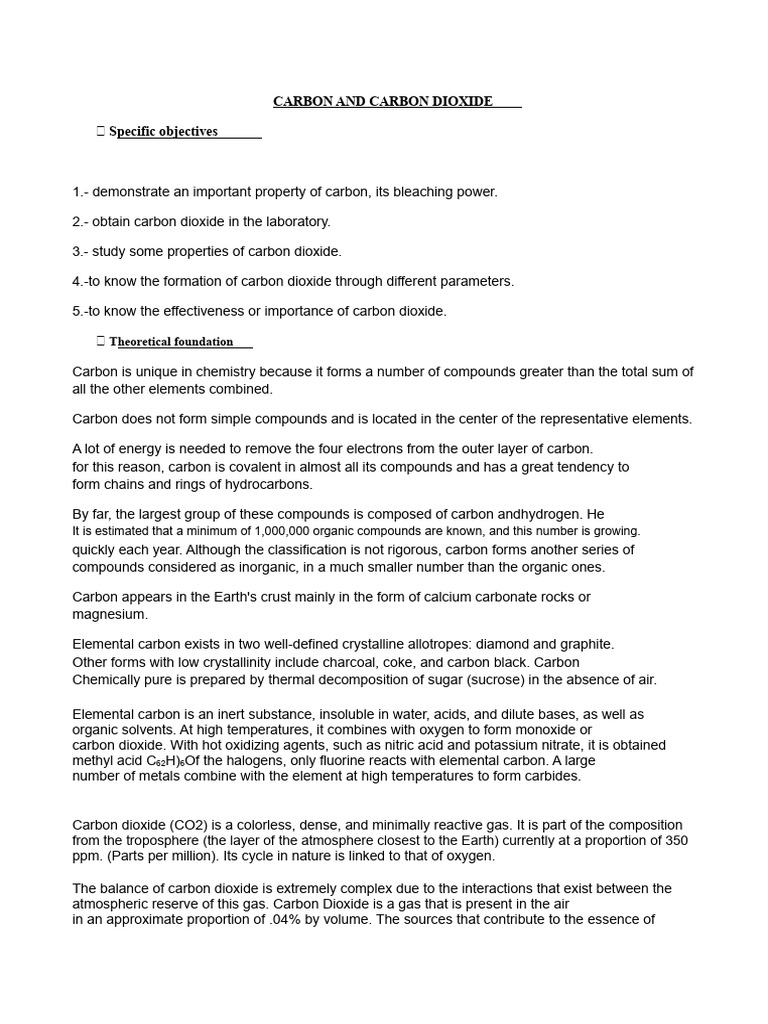 Carbon and Carbon Dioxide | PDF | Carbon | Carbon Dioxide