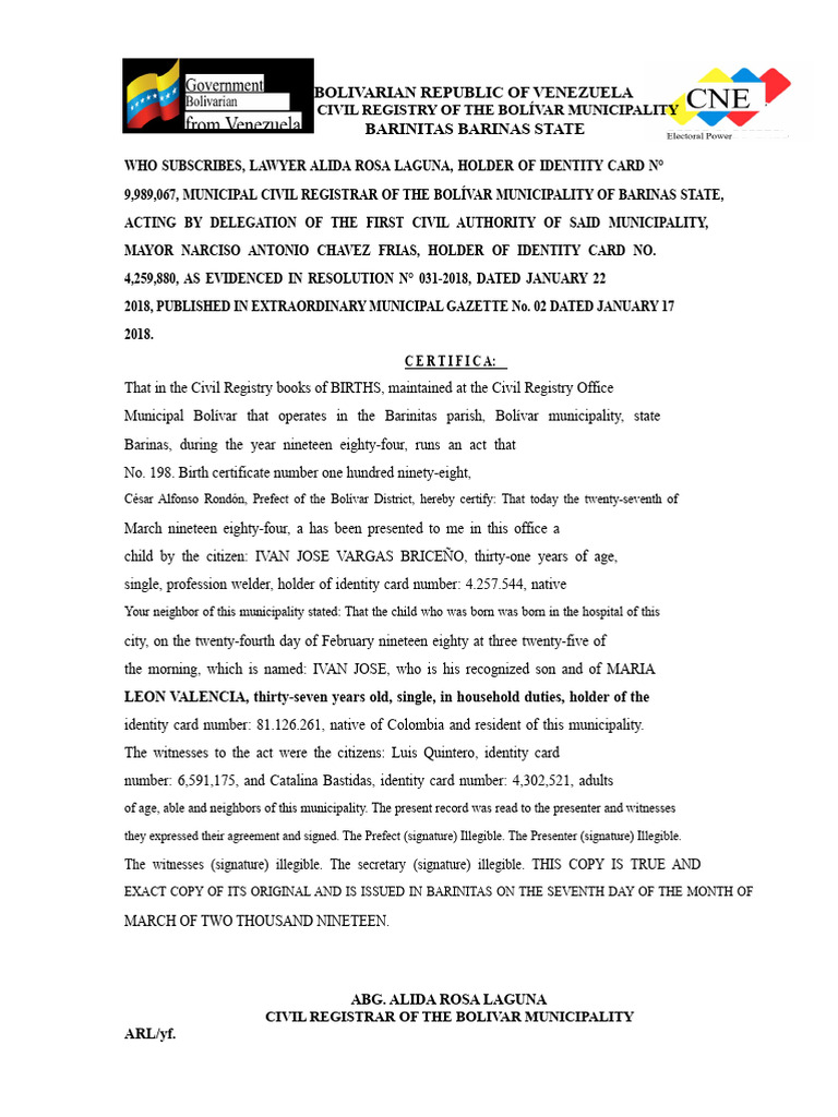 Birth Certificate Format | PDF | Birth Certificate | Identity Document