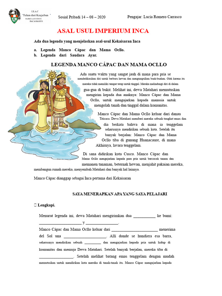 Asal Usul Kekaisaran Inca: Legenda Manco Cápac | PDF
