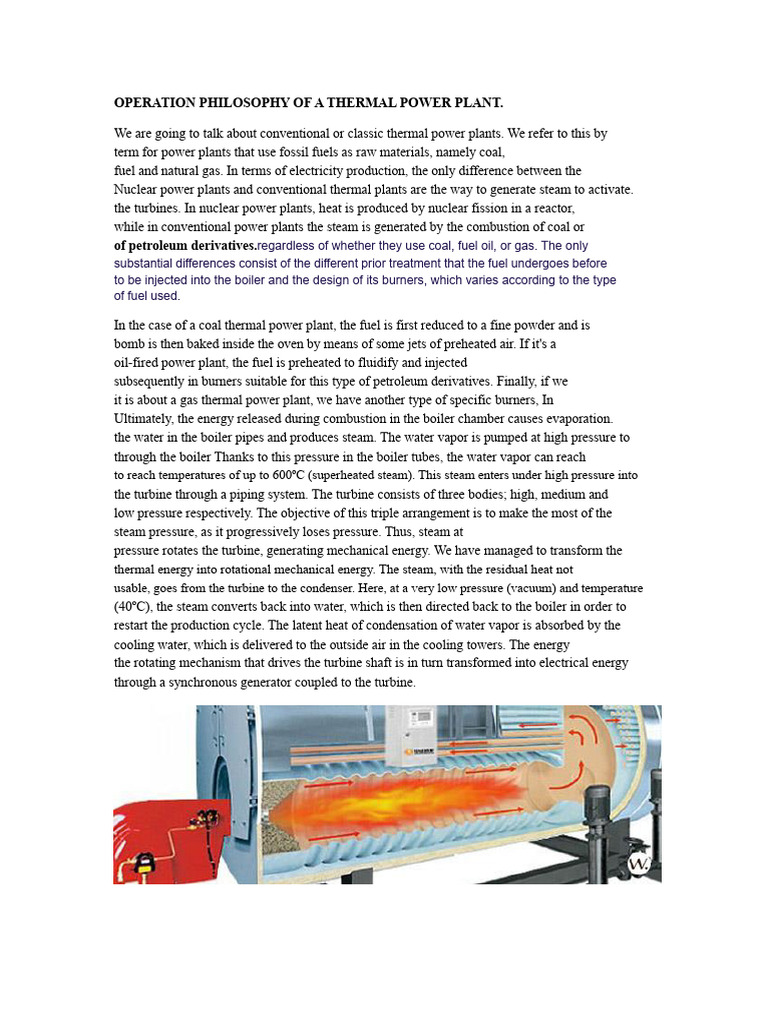 Thermal Power Plant Operation Explained | PDF | Steam | Boiler