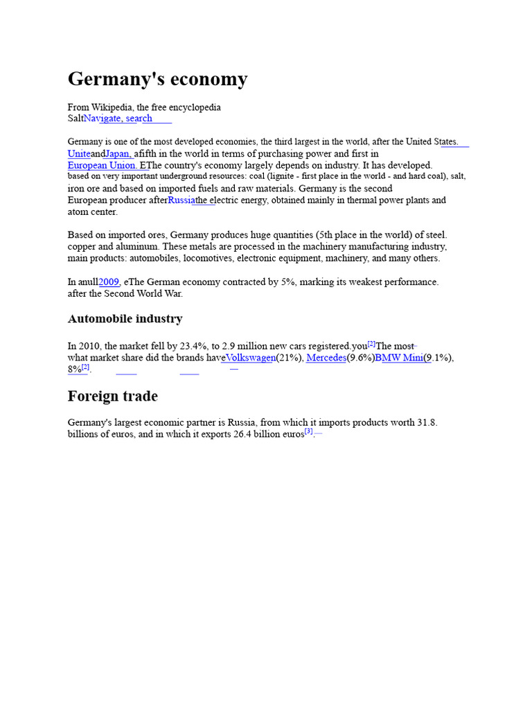 Overview of Germany's Economy and Industry | PDF | John Maynard Keynes ...