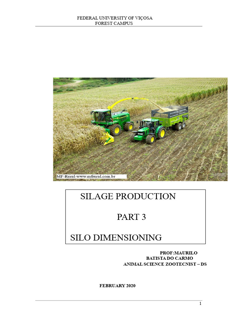 Booklet - Part 3 - Silo Dimensioning Types | PDF | Volume | Dairy