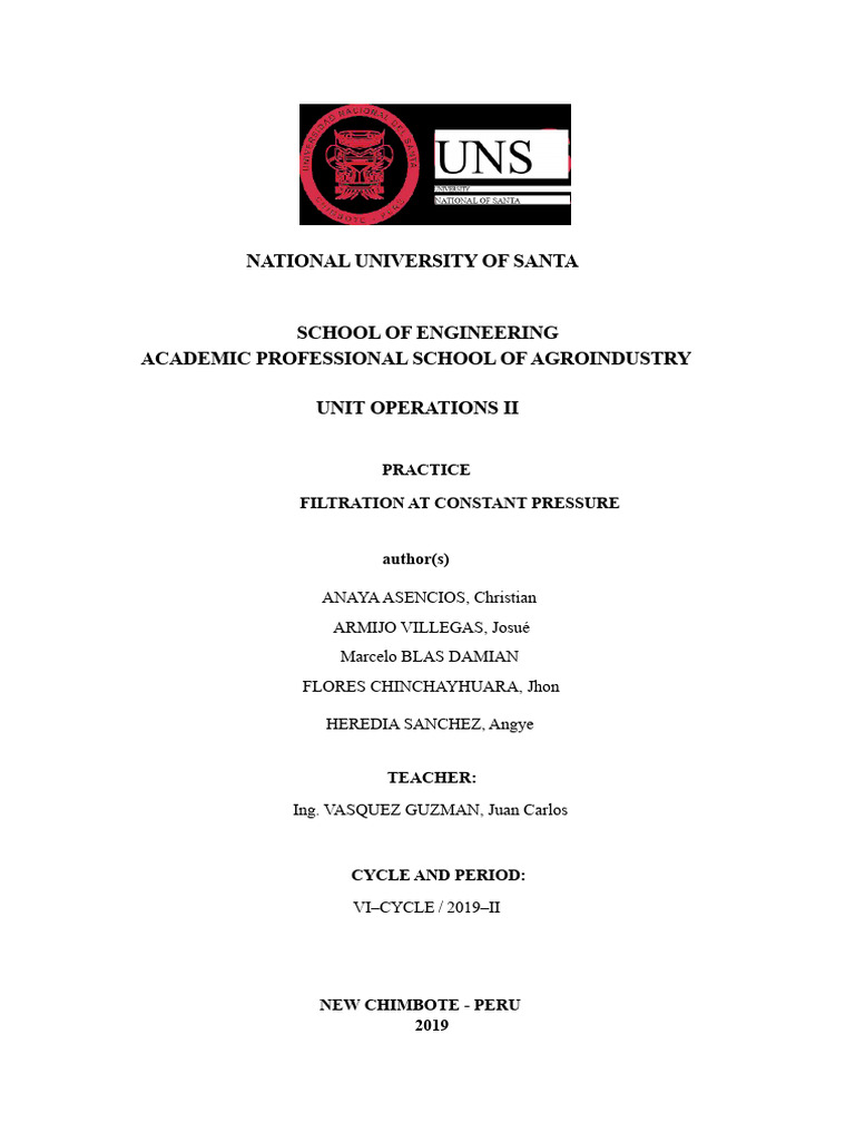 Unit Operations Practice Filtration | PDF | Filtration | Liquids