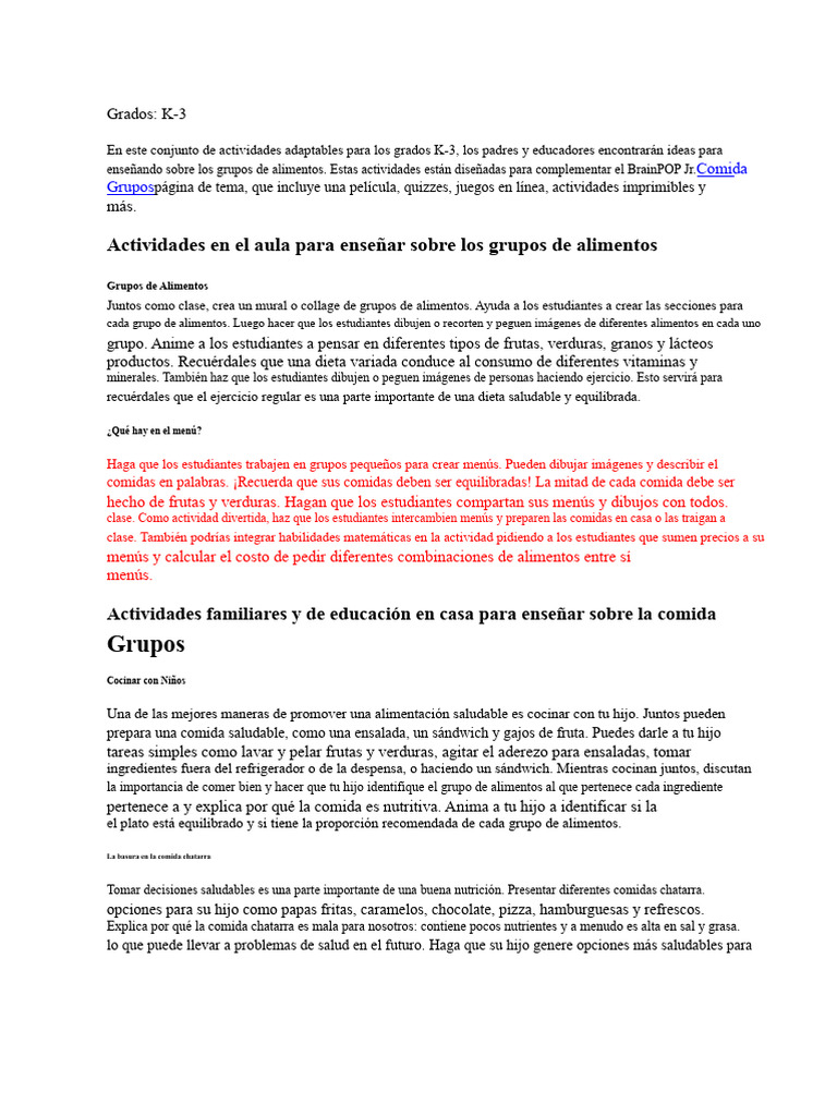 Niveles de Grado | PDF | Alimentos | Cereales