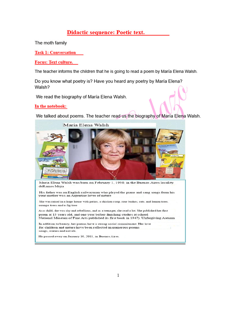 Didactic Sequence Polillal Second Grade Poetry | PDF | Poetry | Reading ...