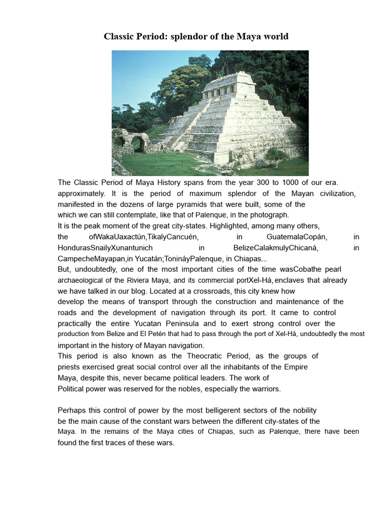 Maya Classic Period Overview | PDF | Maya Civilization | Mesoamerica