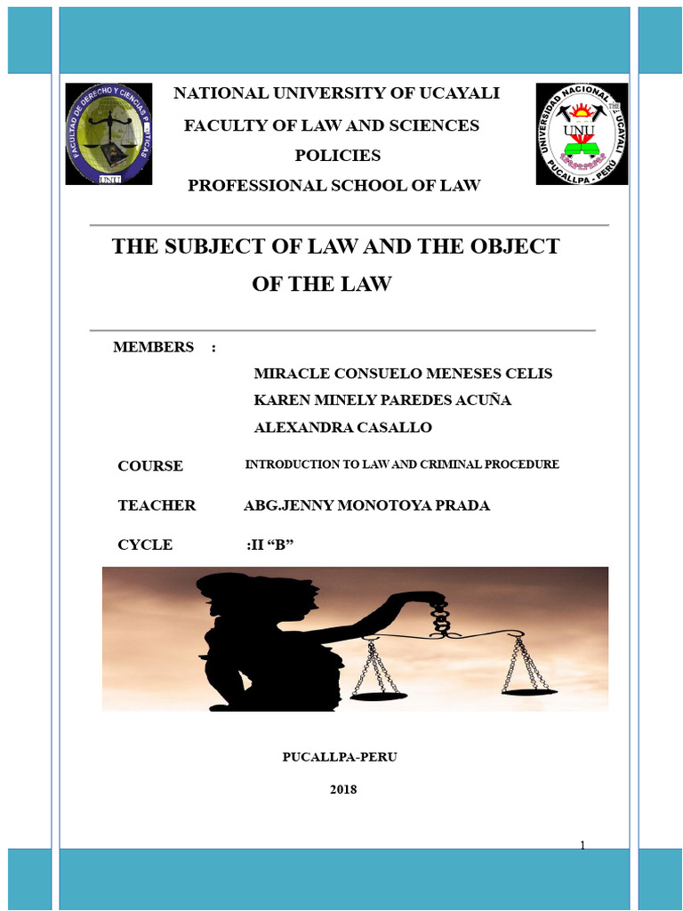 Law Subjects and Objects Explained | PDF | Fertilisation | Existence