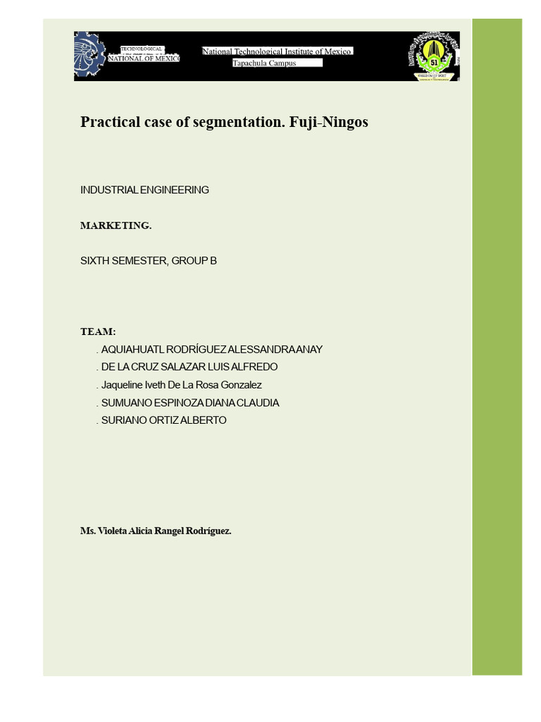 Fuji-Ningos Market Segmentation Case Study | PDF | Brand | Marketing