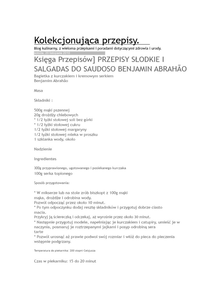 Benjamin Abraham Najlepsze Przepisy | PDF