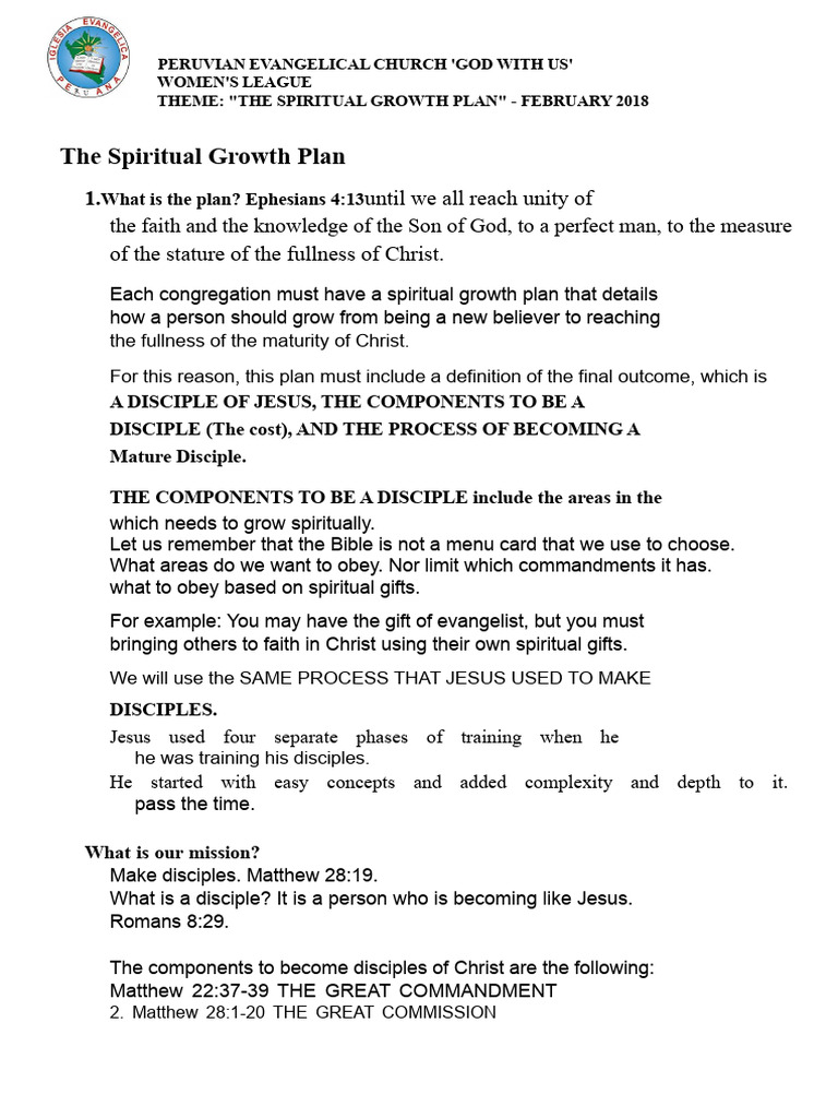 The Spiritual Growth Plan | PDF | Disciple (Christianity) | Jesus