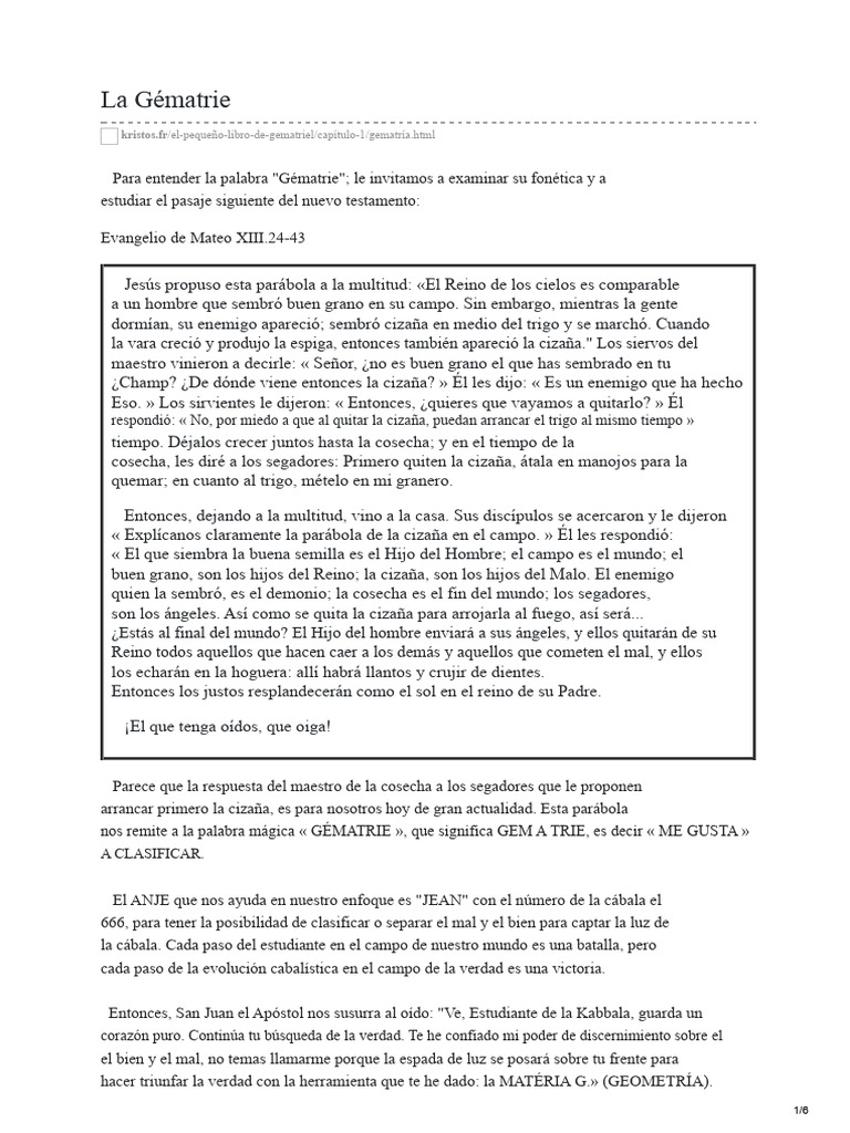 La Gematría | PDF | Número de la bestia | Parábolas de Jesús